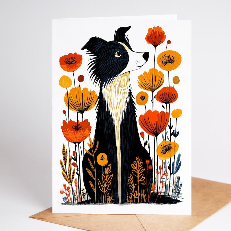 Collie Folk Art - Etsy UK