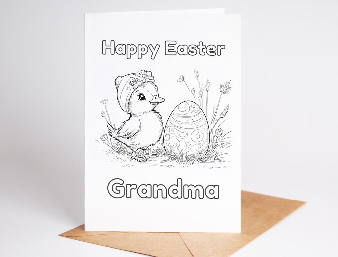 Editable Easter Card DIY Printable | Baby Chick & Easter Egg Coloring ...