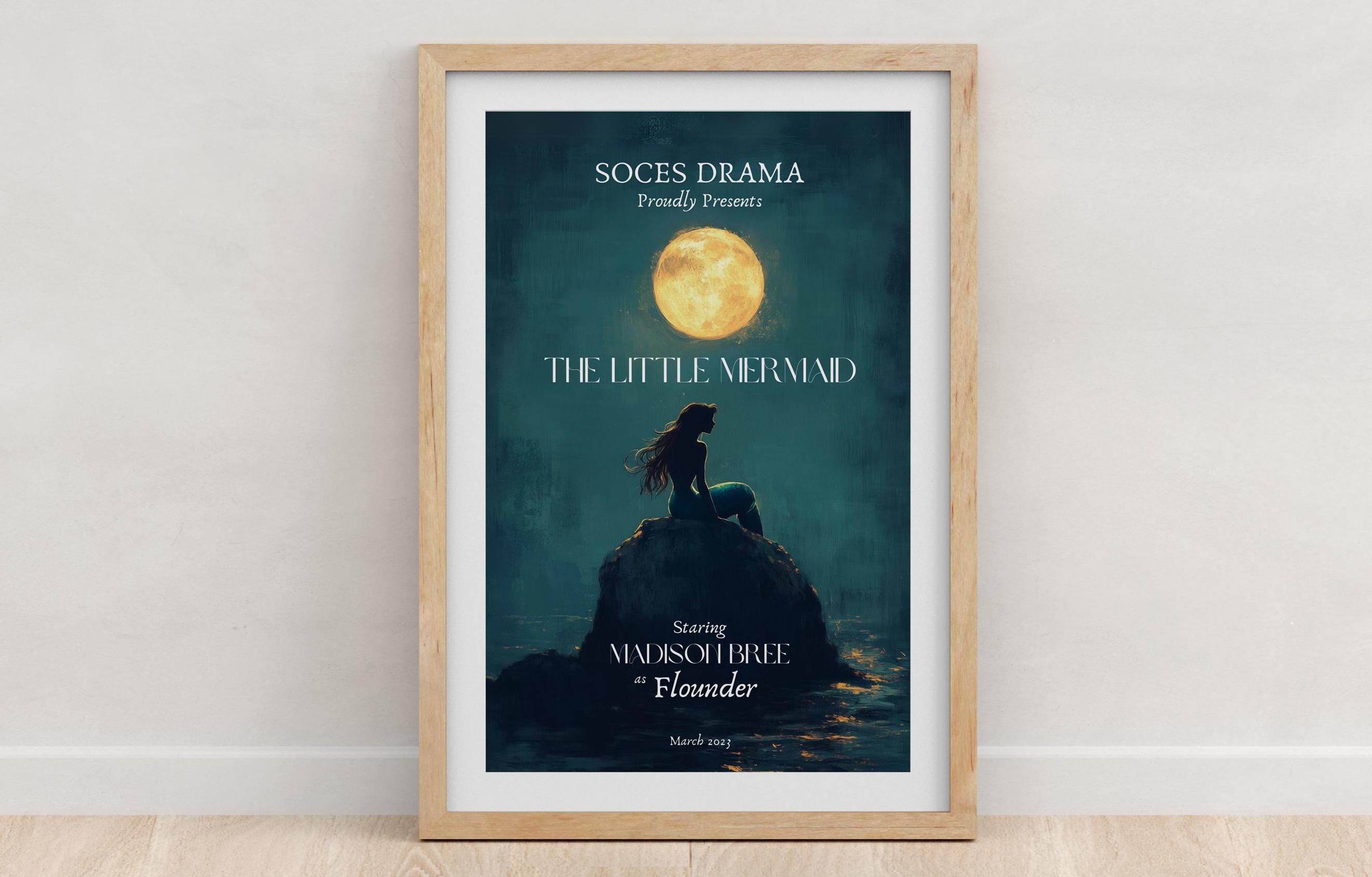 Custom 'the Little Mermaid' Theater Poster for Kids | Personalized Play ...