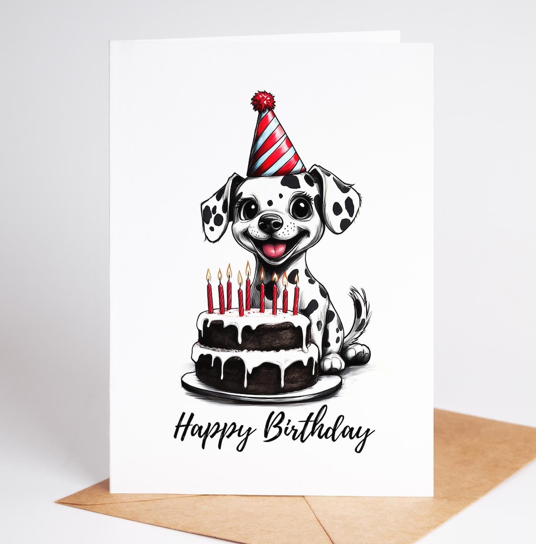 Personalized Dalmatian Birthday Card: Custom Dog Lover Greeting - Etsy