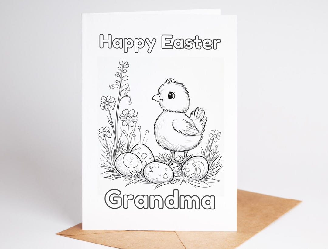 Personalized Easter Chick Coloring Card | Custom Easter Basket Stuffer ...
