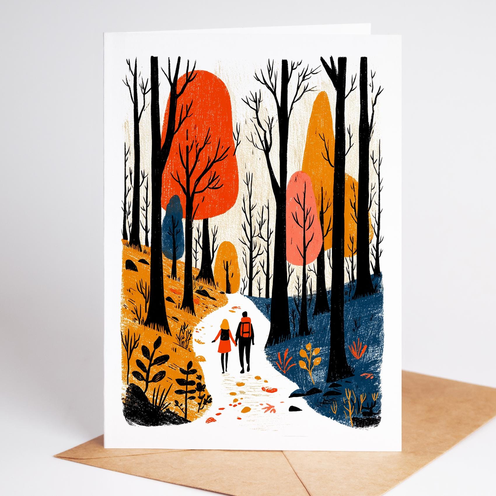 Hiking Greeting Cards Set: Nature Adventure Note Cards With Envelopes ...