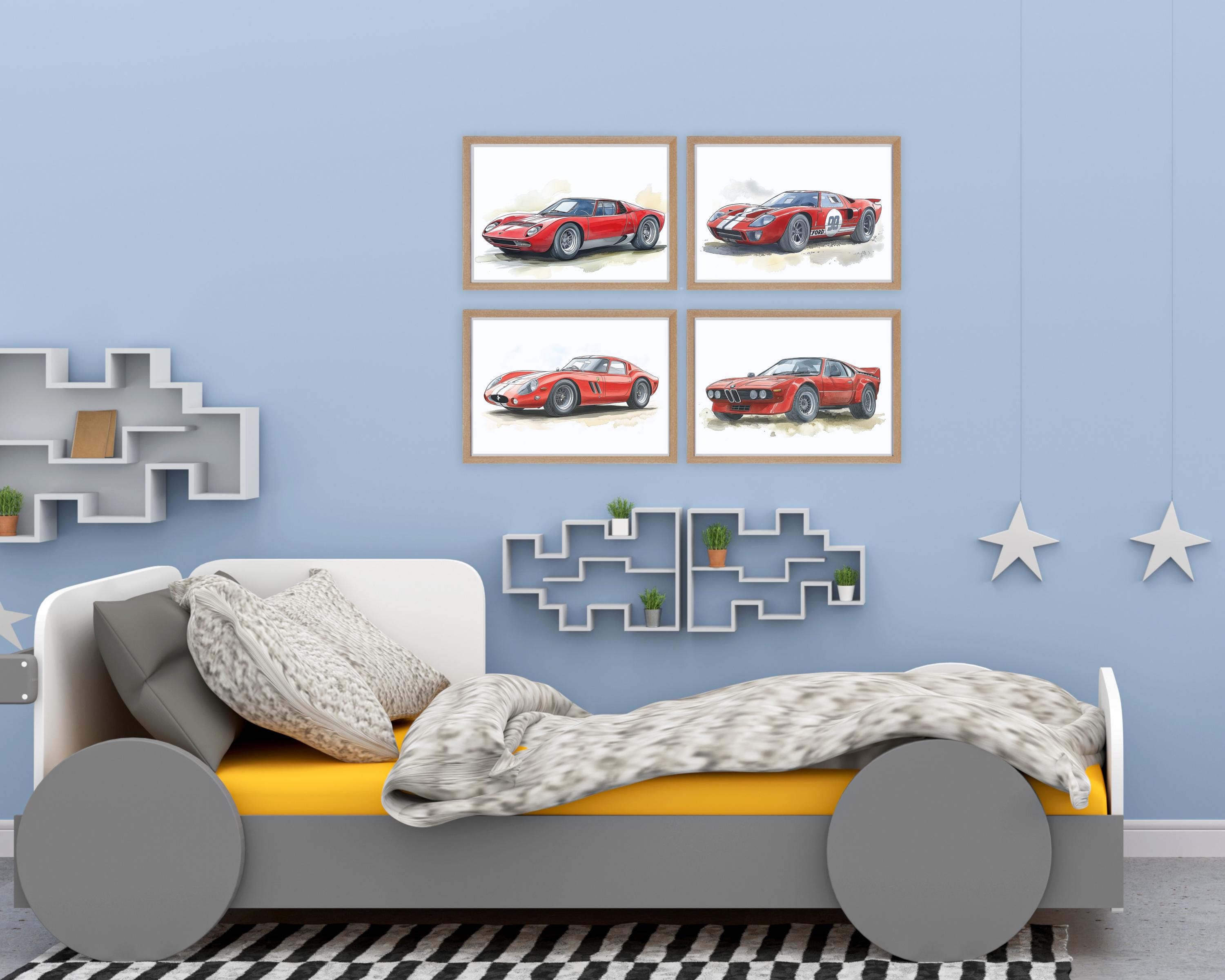 Car Themed Wall Art Ford GT40 Watercolor Print Digital Download Boys ...