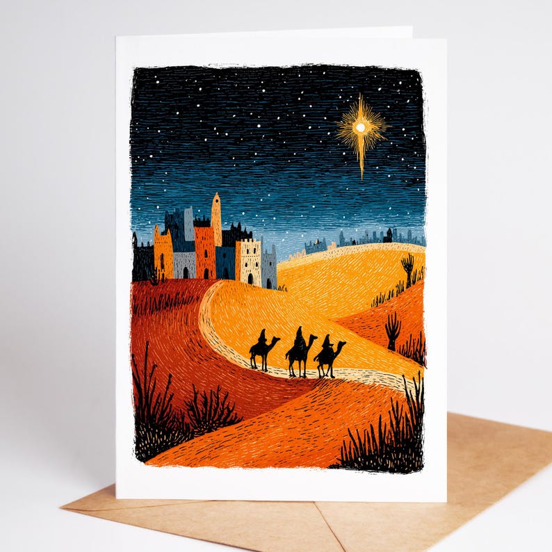 Nativity Christmas Card Set | 10 Unique Religious Holiday Cards ...
