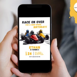 Go-kart Birthday Invitation: Race Car Party, Editable Canva Template ...