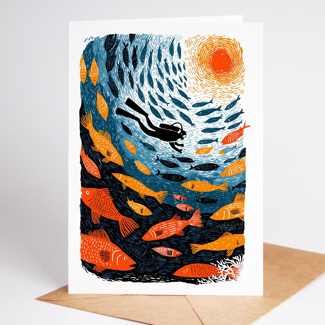 SCUBA Greeting Card Set of 10 | Gifts for Scuba Divers | Scuba Diving ...
