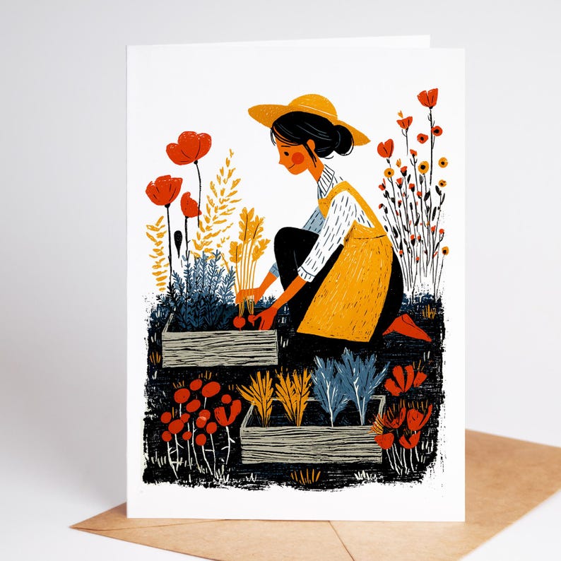 Gardening Greeting Cards: Set of 10 Unique Garden-themed Note Cards - Etsy