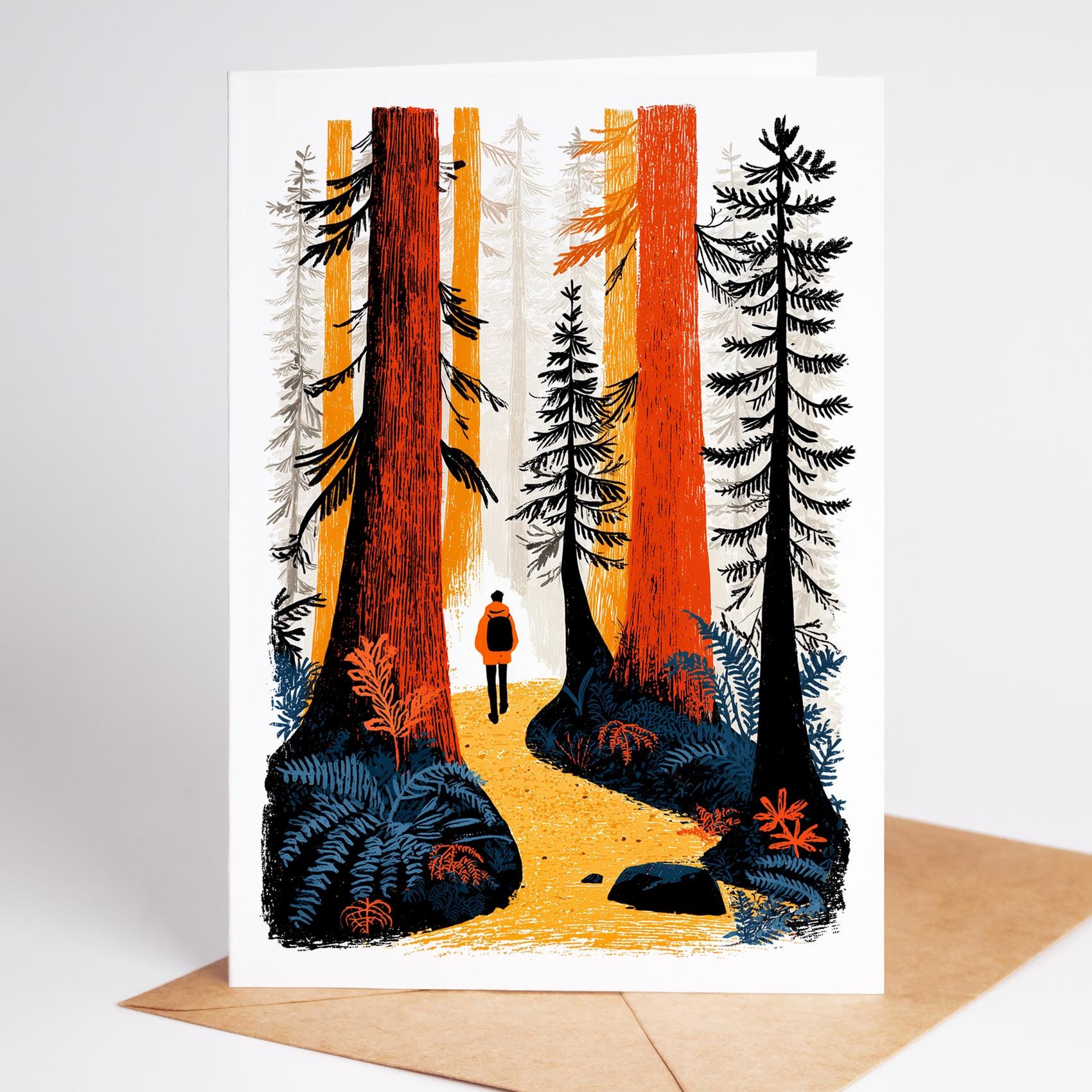 Hiking Greeting Cards Set: Nature Adventure Note Cards With Envelopes ...