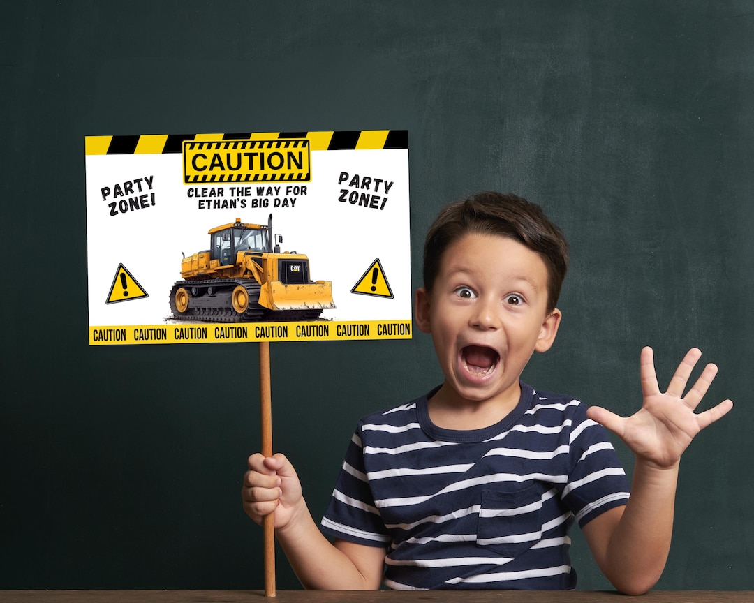 Custom Bulldozer Birthday Yard Sign: Construction Party Decor (digital ...