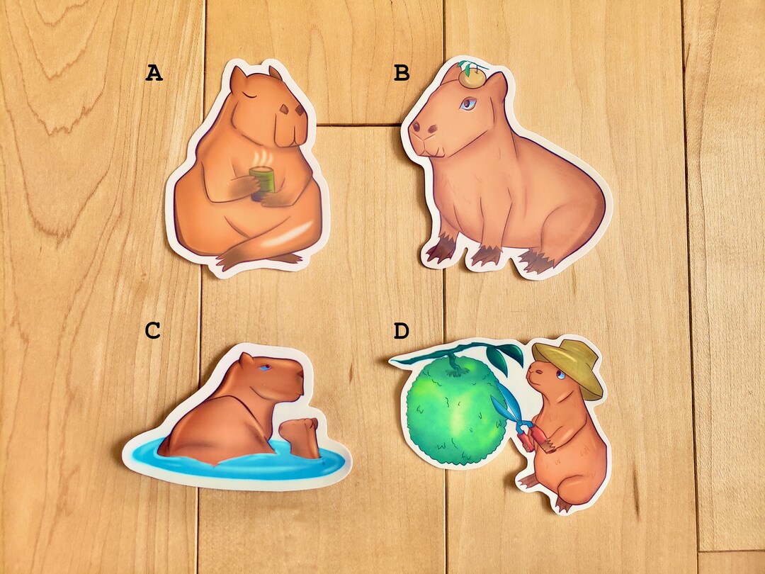 Cute Capybaras Vinyl Sticker Bundle - Kawaii Anime Emoji for Laptops ...