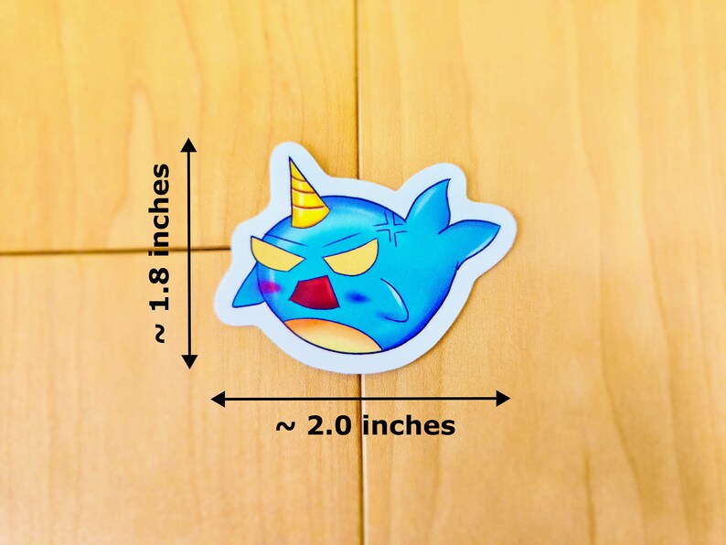 Rage Narwhal Vinyl Sticker Cute Kawaii Anime Chibi Emoji Animal Sticker ...