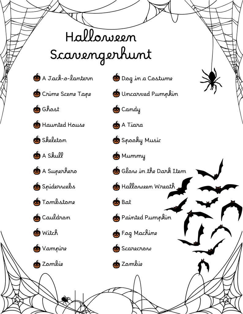 Halloween Scavenger Hunt - Etsy