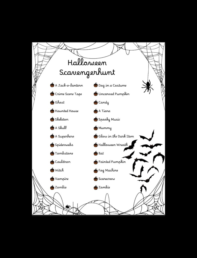 Halloween Scavenger Hunt - Etsy