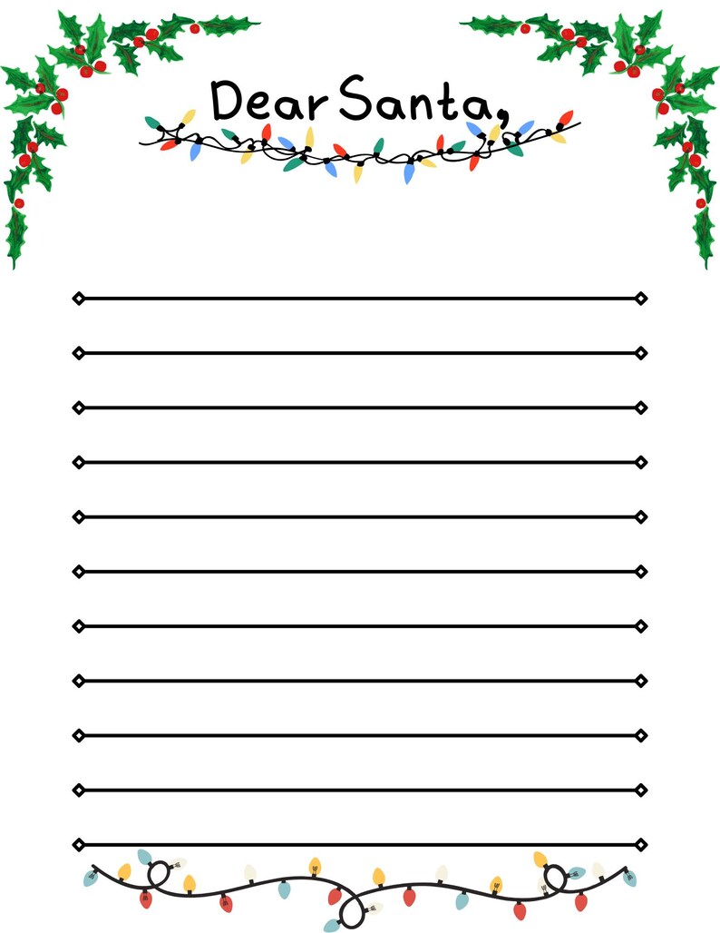 Dear Santa: A Personal Letter Template for Kids - Etsy