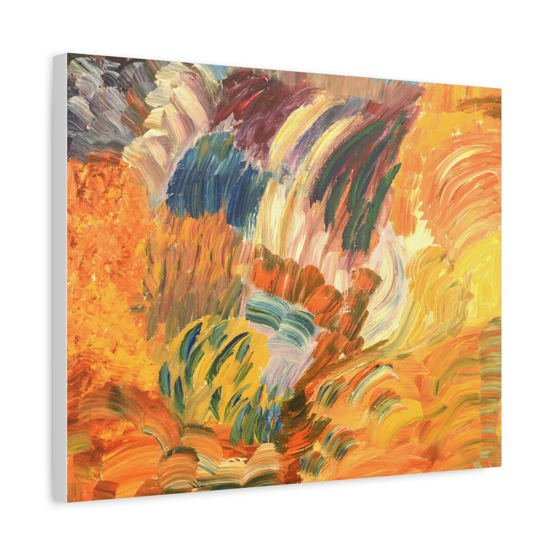Original Acrylic Trees Abstract Painting: Expressionist Matte Stretched ...