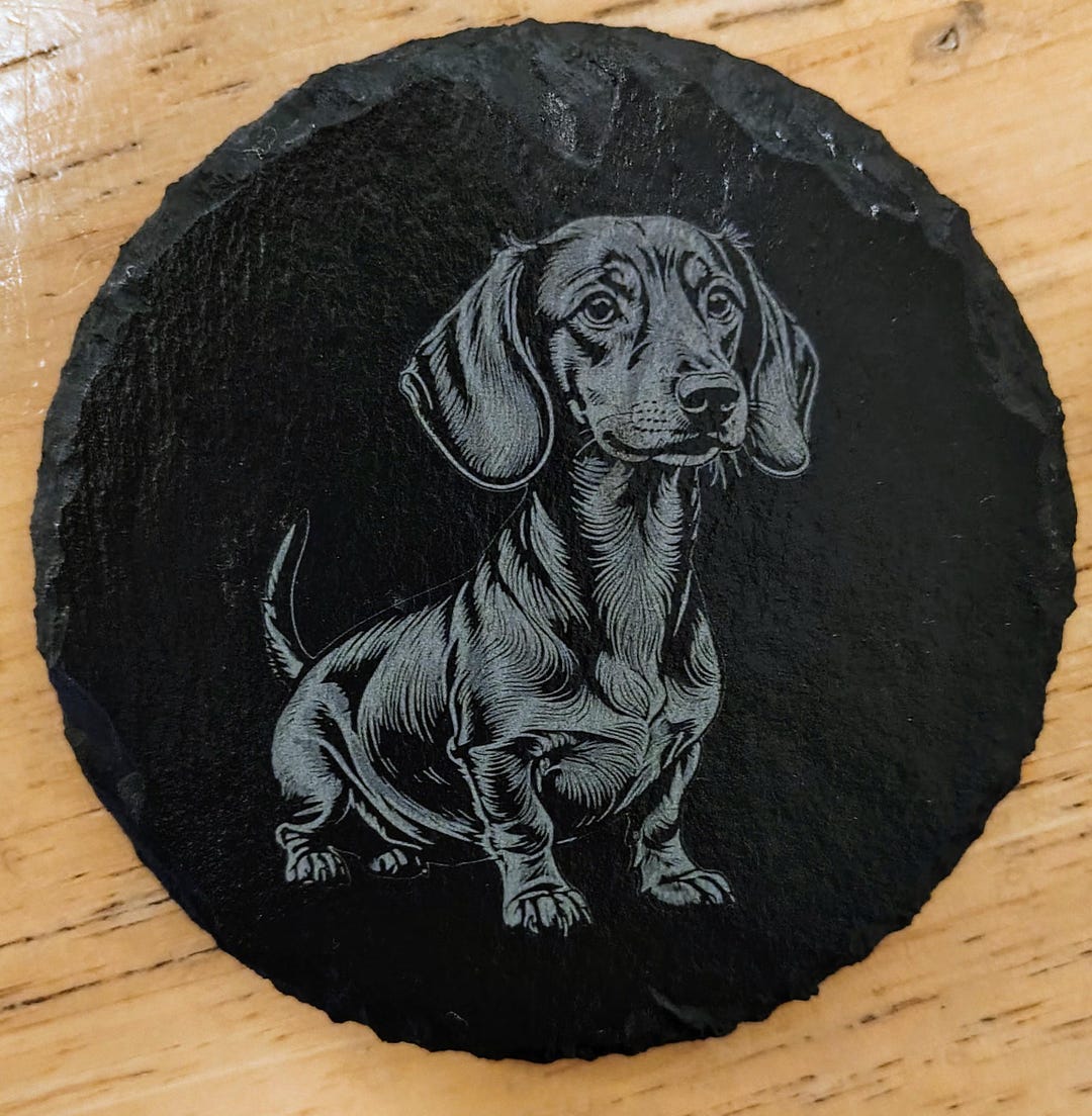 Custom Dachshund Photo Coasters Set of 4 Custom Engraved Drink Coasters ...