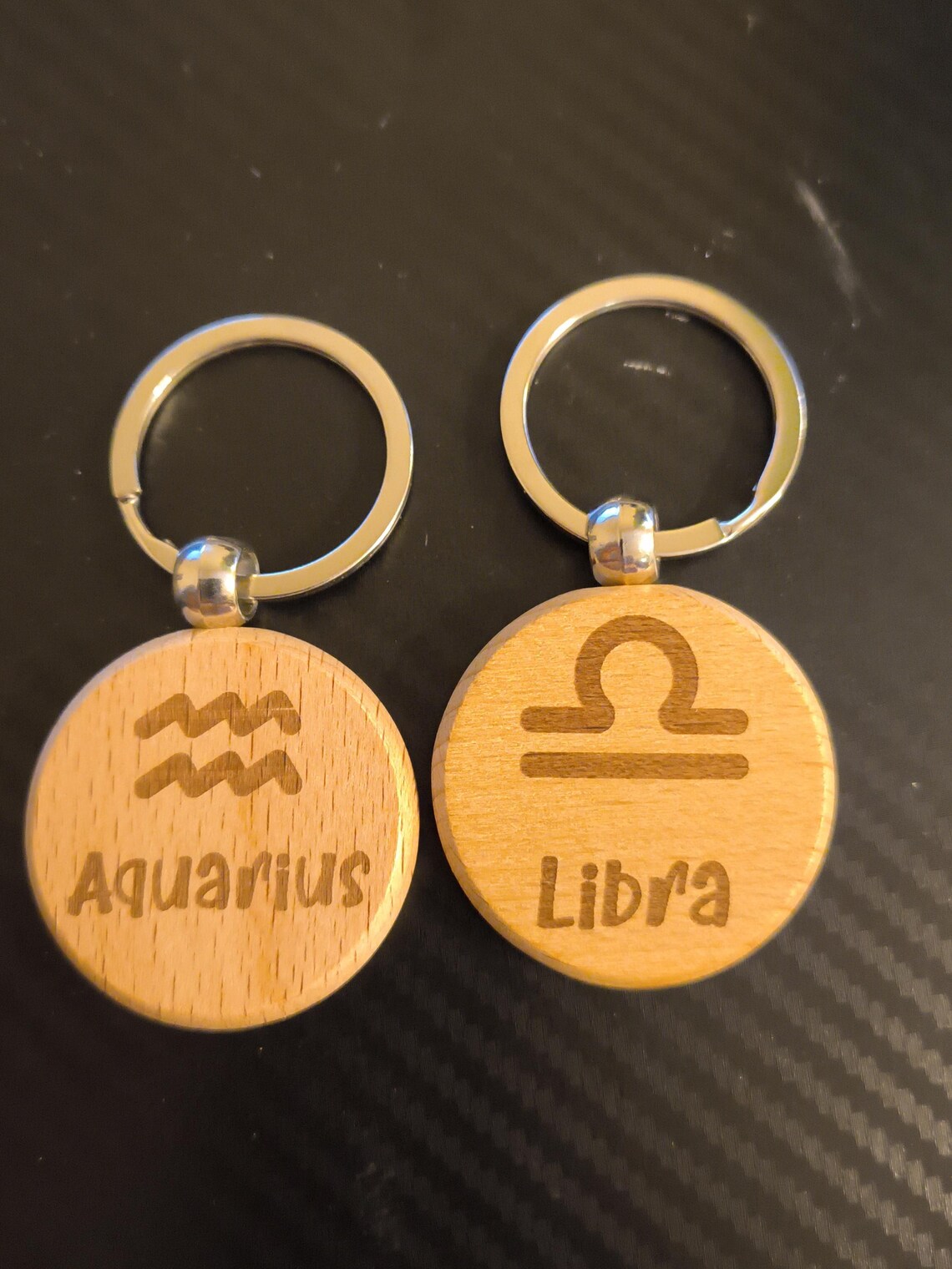 Laser Engraved Zodiac Wooden Keychain. Zodiac Sign of Your Choice - Etsy