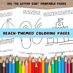 10 Printable Coloring Pages | Educational | Summer Beach Themed | Ideal ...