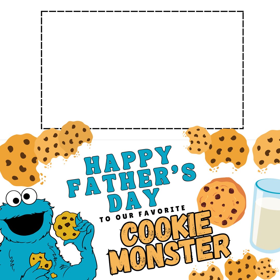 Printable Cookie Monster Father's Day Treat Bag Topper - Etsy