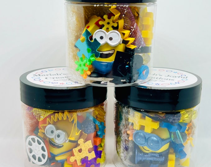 Minion Playdough Jar, Minion Party Favors, Minion Sensory Jar, Minion ...