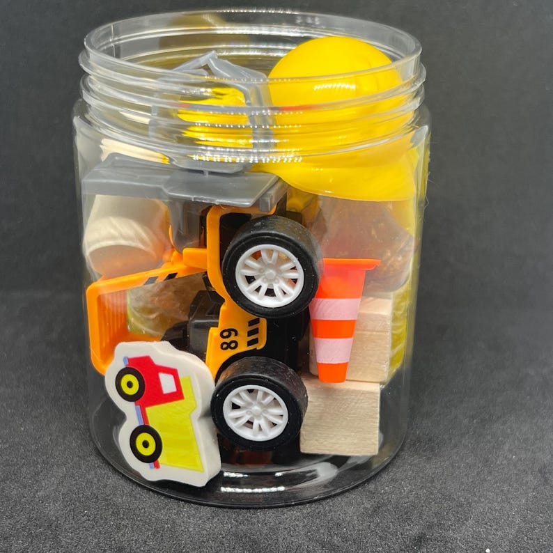 Construction Play Dough Jar, Sensory Jars, Truck Sensory Jars ...
