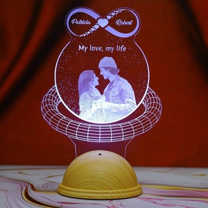 Photo Engraved 3D LED Lamp - Custom Photo Night Light, Personalized ...