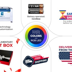 Photo Engraved 3D LED Lamp - Custom Photo Night Light, Personalized ...