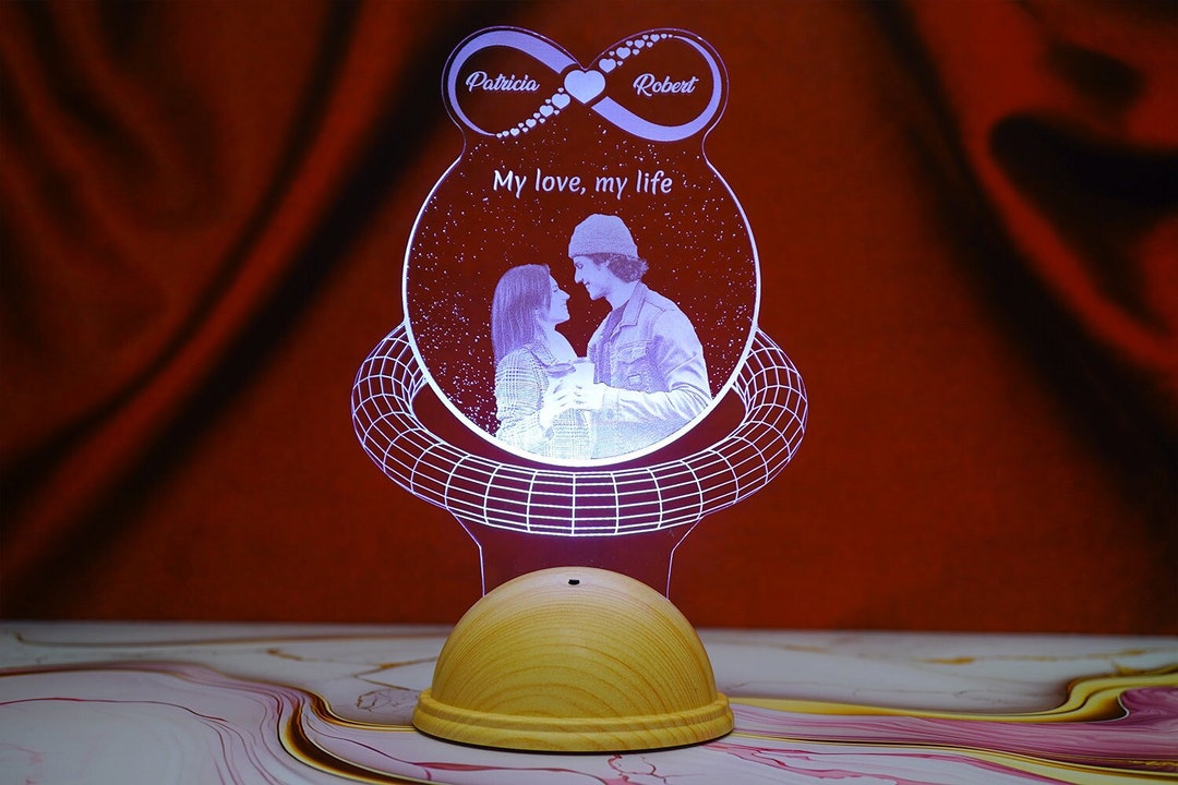 Photo Engraved 3D LED Lamp - Custom Photo Night Light, Personalized ...