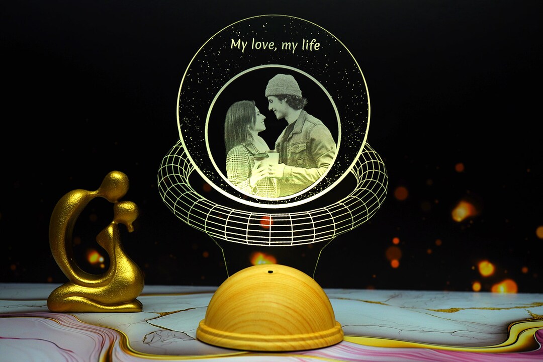 Photo Engraved 3D LED Lamp - Custom Photo Night Light, Personalized ...