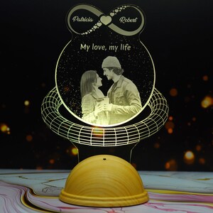 Photo Engraved 3D LED Lamp - Custom Photo Night Light, Personalized ...