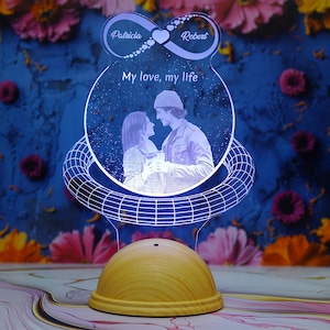 Photo Engraved 3D LED Lamp - Custom Photo Night Light, Personalized ...