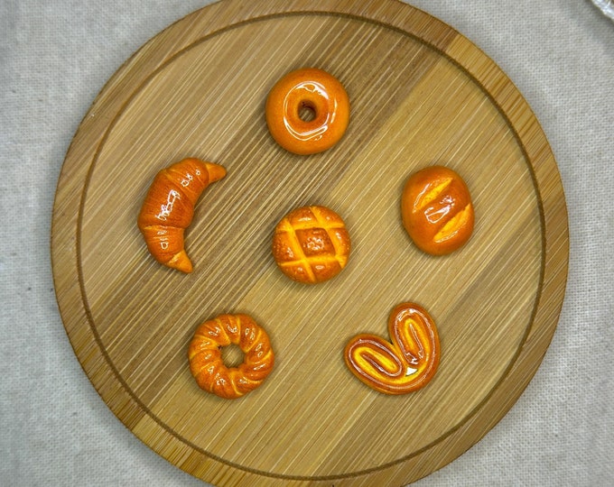 Handcrafted Miniature Bread Fridge Magnets Set - Cute and Whimsical ...