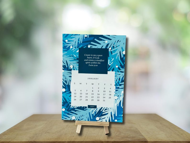 Bible Verse Calendar 2025 | Inspirational 2025 Christian Desk Calendar ...