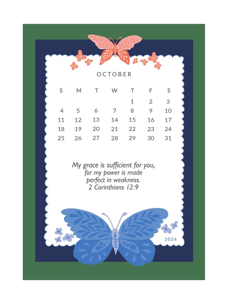 2026 Scripture Calendar | Inspirational Christian Bible Verses | 5x7 ...