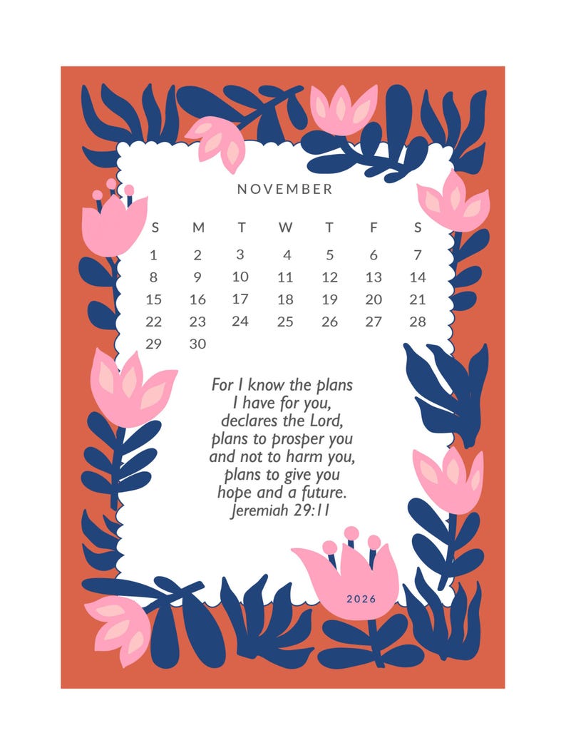 2026 Scripture Calendar | Inspirational Christian Bible Verses | 5x7 ...