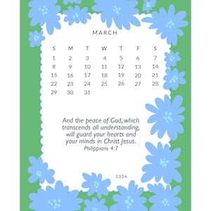 2026 Scripture Calendar | Inspirational Christian Bible Verses | 5x7 ...