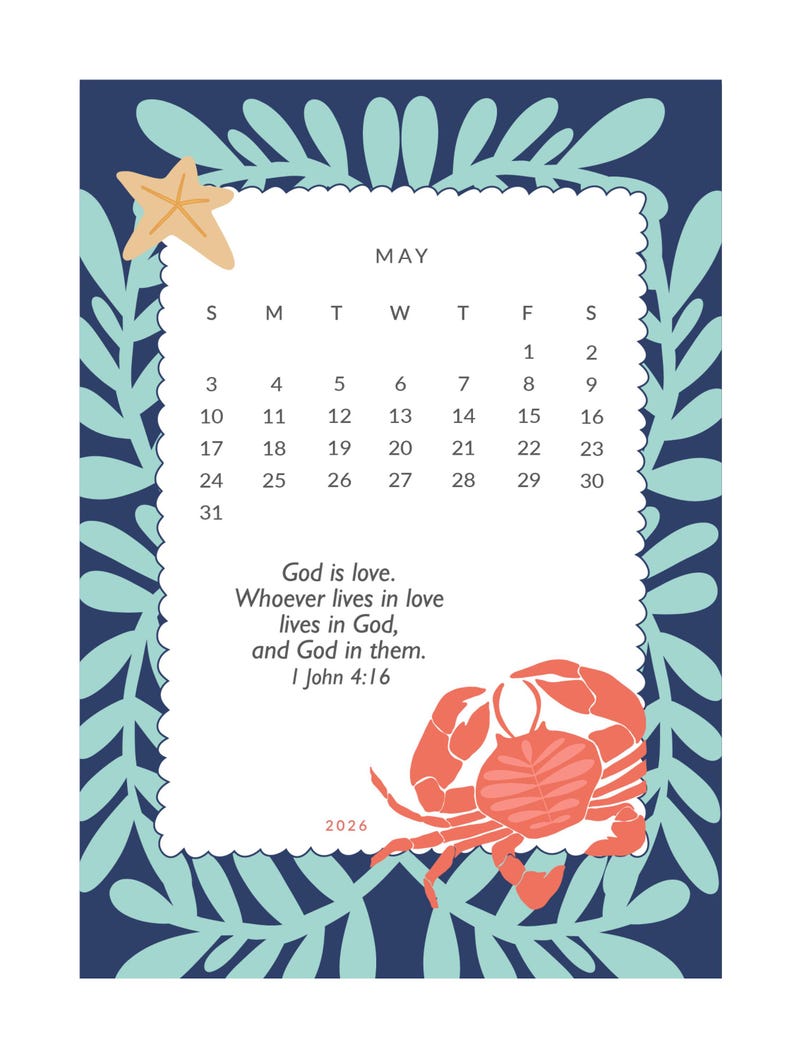 2026 Scripture Calendar | Inspirational Christian Bible Verses | 5x7 ...
