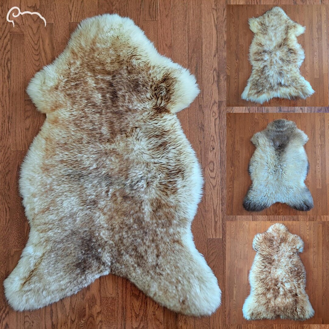 RUSTIC Real Sheepskin Rug - Soft, Cozy, Warm - Genuine Sheepskin ...