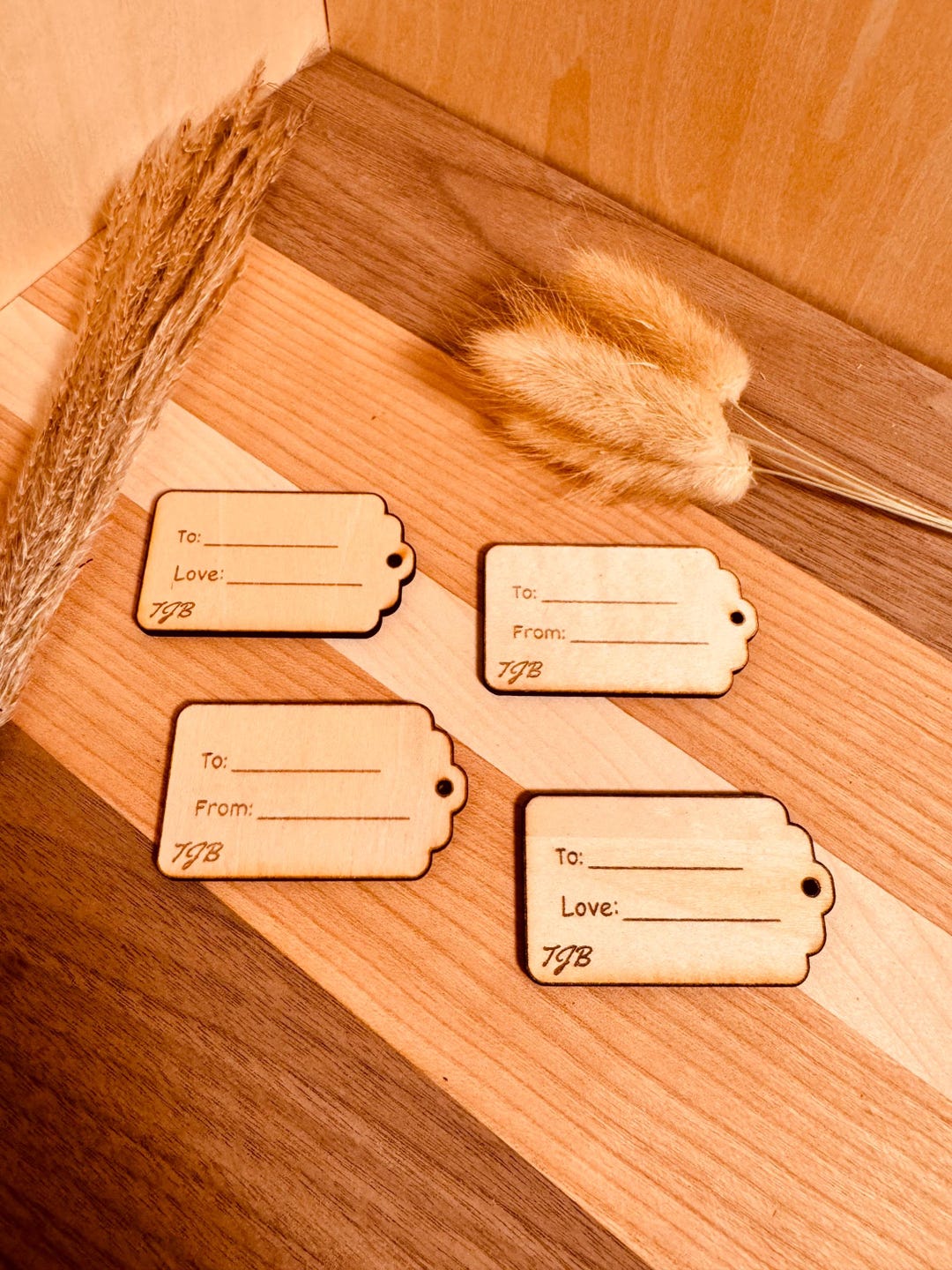 Custom Laser Engraved Wood Gift Tags for Holiday Gifts, Birthdays, and ...