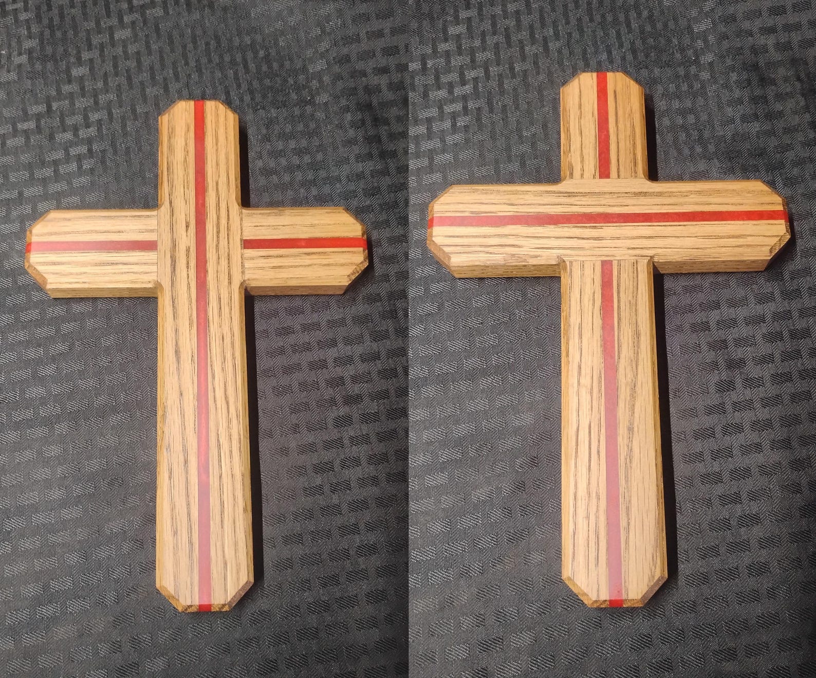Colored Inlay Crosses | Oak & Epoxy | 12" X 8" | Handcrafted Christian ...