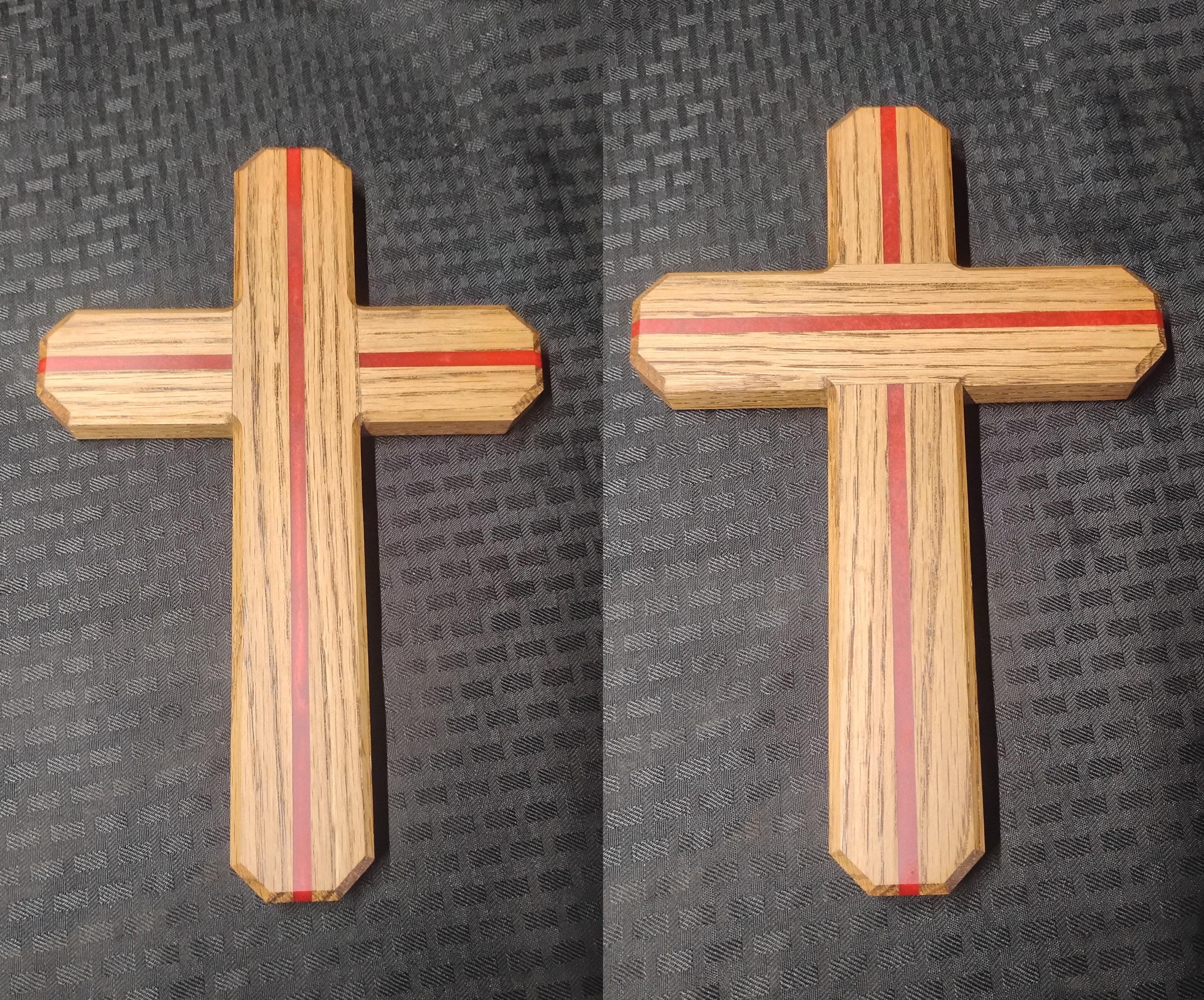 Colored Inlay Crosses | Oak & Epoxy | 12" X 8" | Handcrafted Christian ...