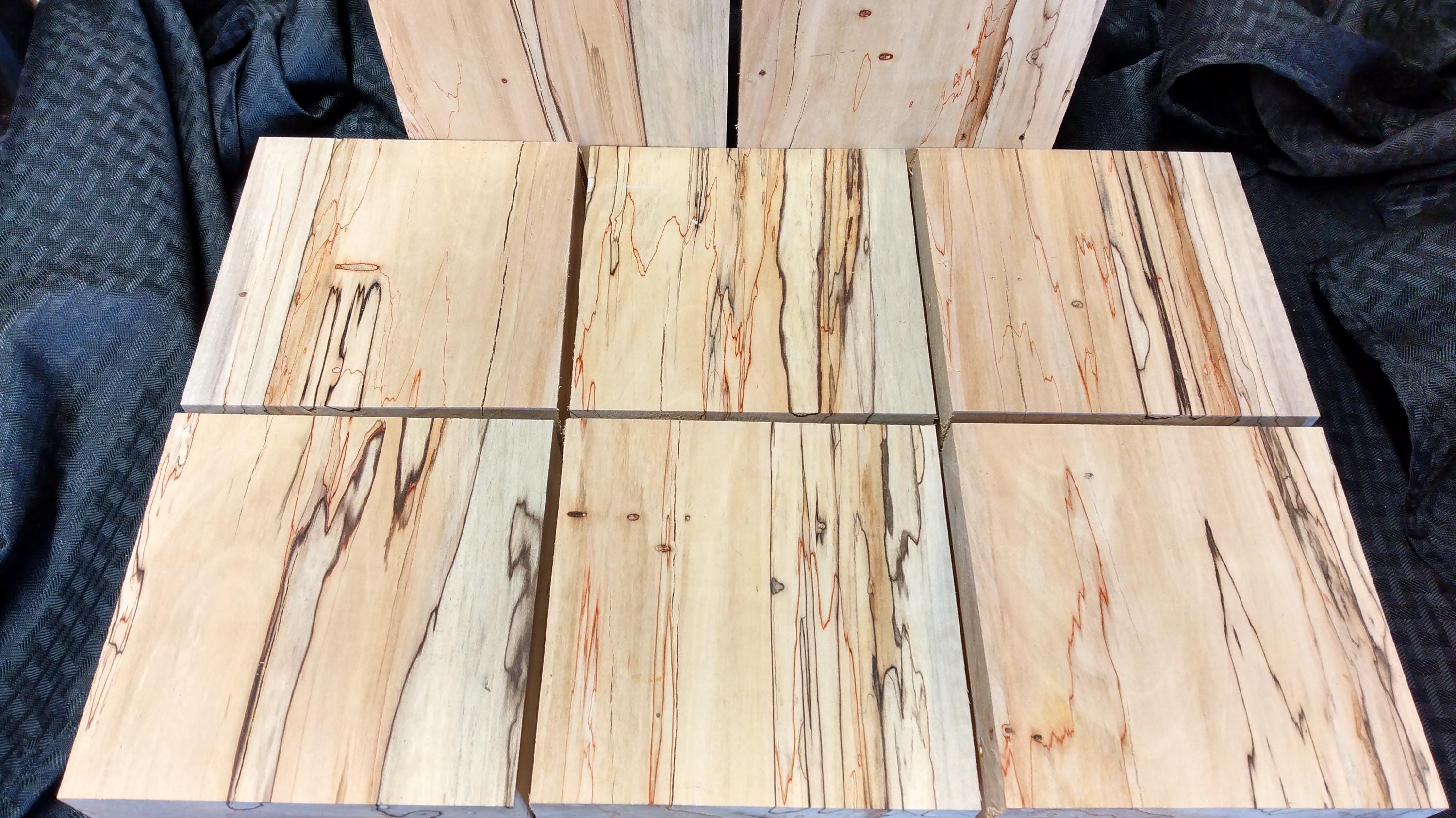 Red Spalted Maple Bowl Blanks | 6x6"x2" | Wood Turning | Figured | - Etsy