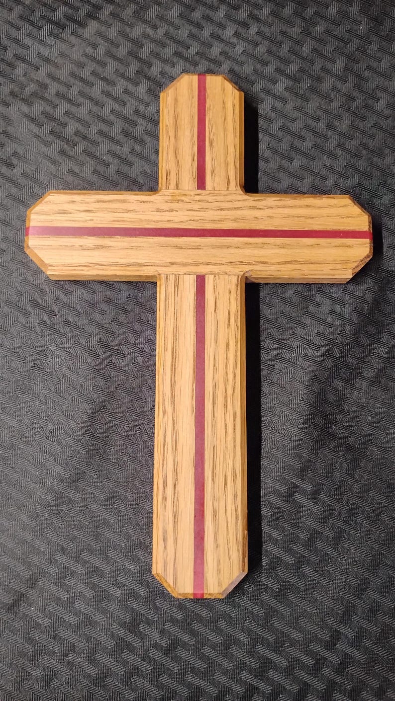 Colored Inlay Crosses | Oak & Epoxy | 12" X 8" | Handcrafted Christian ...