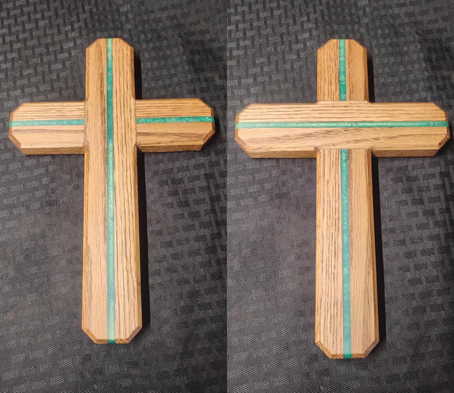 Colored Inlay Crosses | Oak & Epoxy | 12" X 8" | Handcrafted Christian ...
