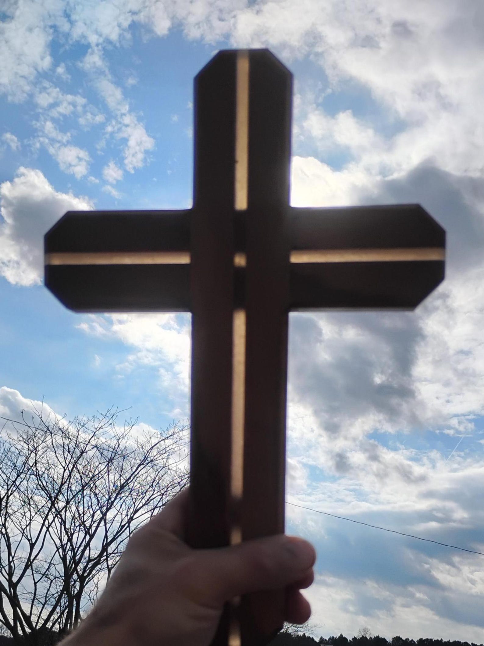 Colored Inlay Crosses | Oak & Epoxy | 12" X 8" | Handcrafted Christian ...