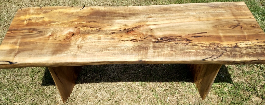Spalted Maple Live Edge Bench 16 X 50 Artisan Crafted - Etsy
