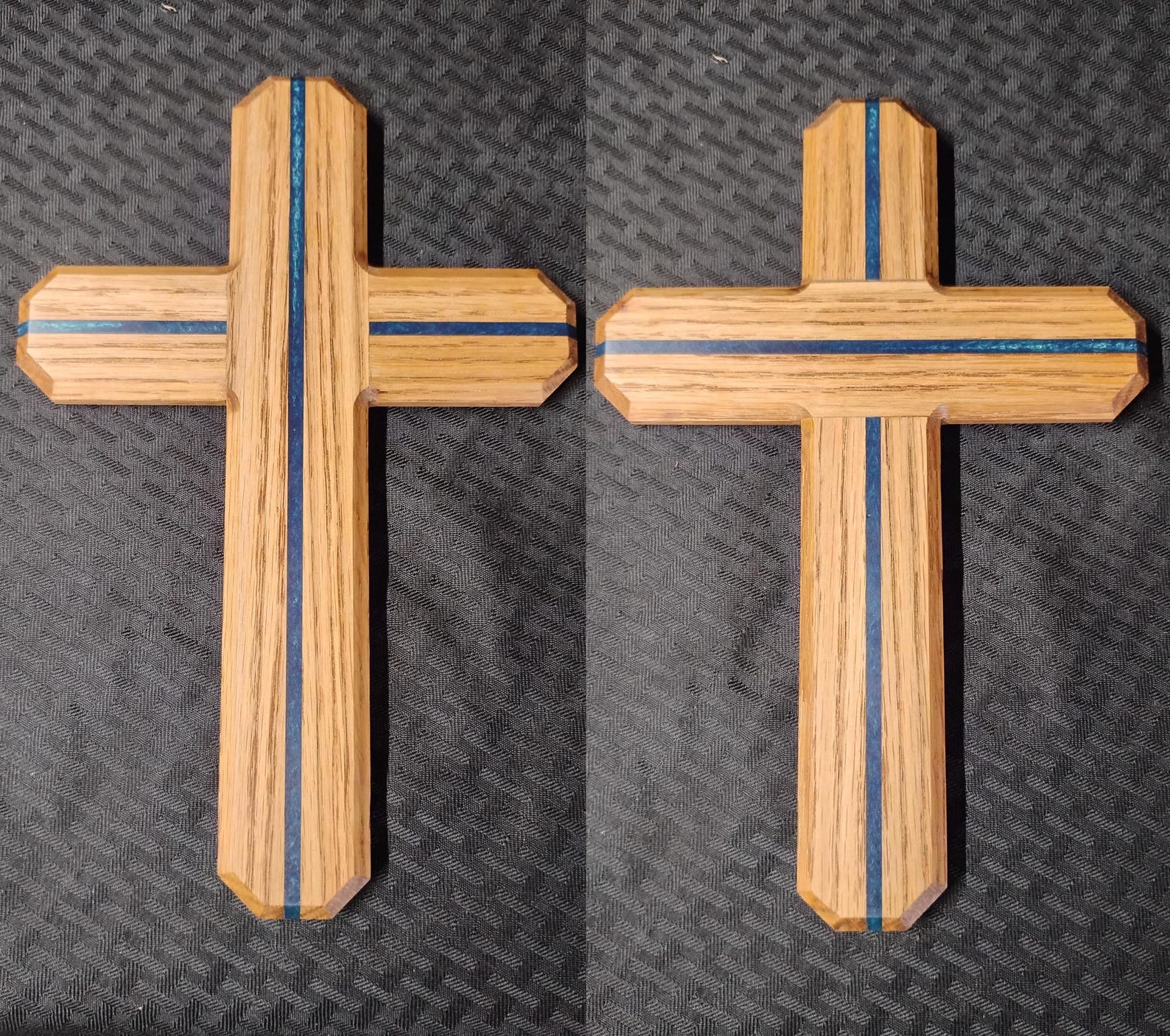 Colored Inlay Crosses | Oak & Epoxy | 12" X 8" | Handcrafted Christian ...