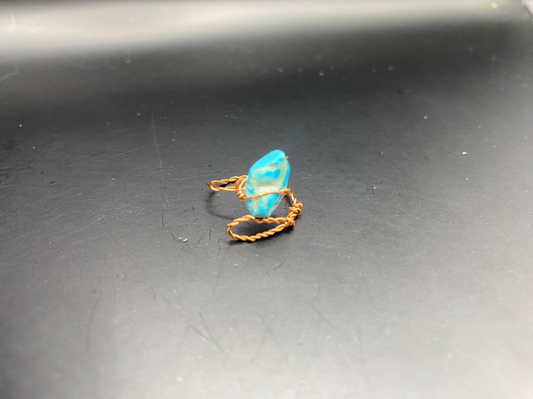 Bronze Wire Wrapped Turquoise Ring - Etsy