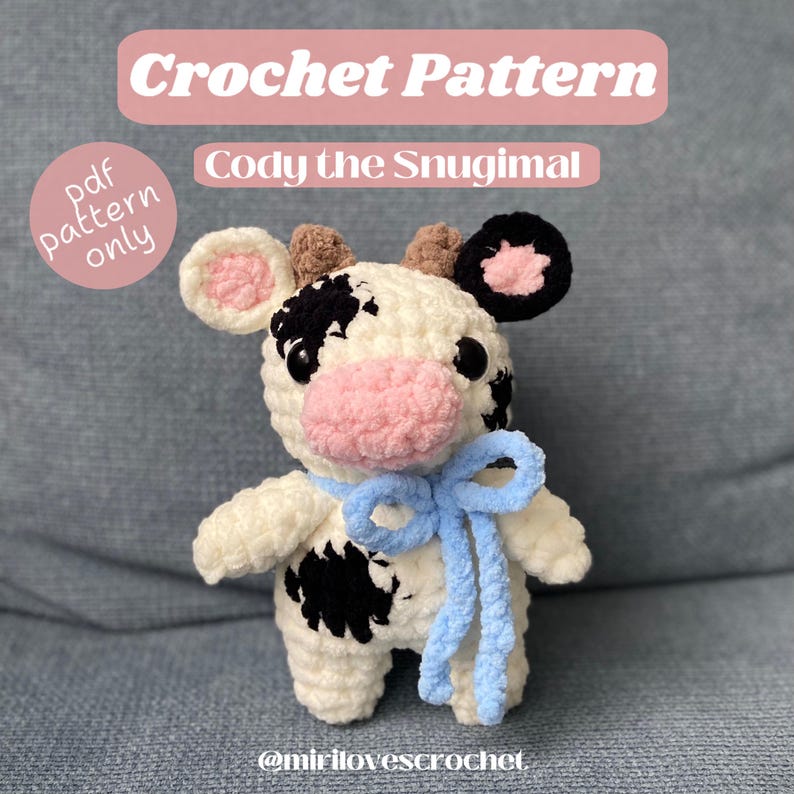 Cody the Cow (snugimal) Crochet Pattern - Etsy