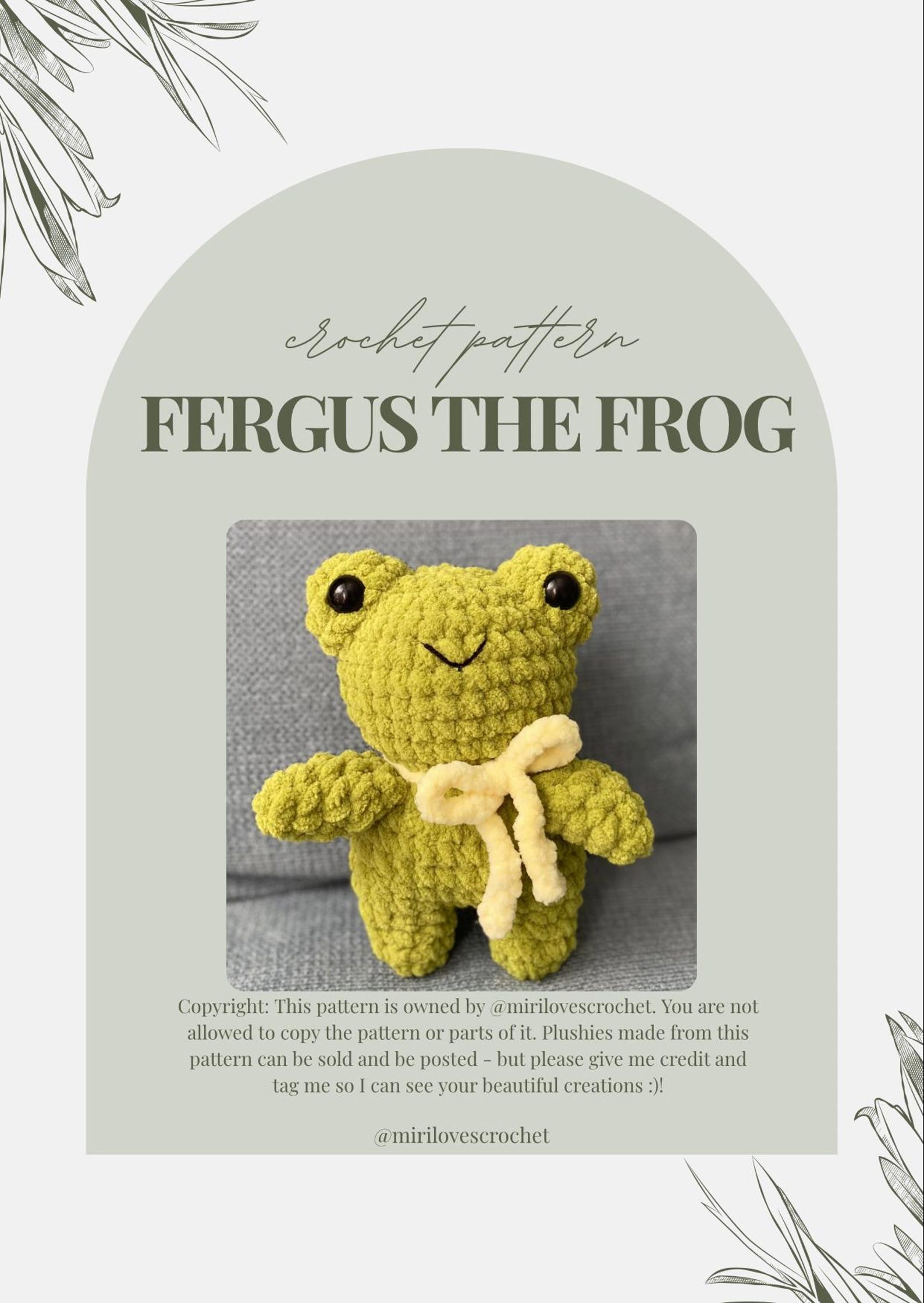 Fergus the Frog (snugimal) Crochet Pattern - Etsy